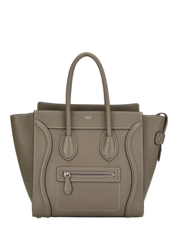 Celine Luggage Tote Drummed Calfskin - Grey