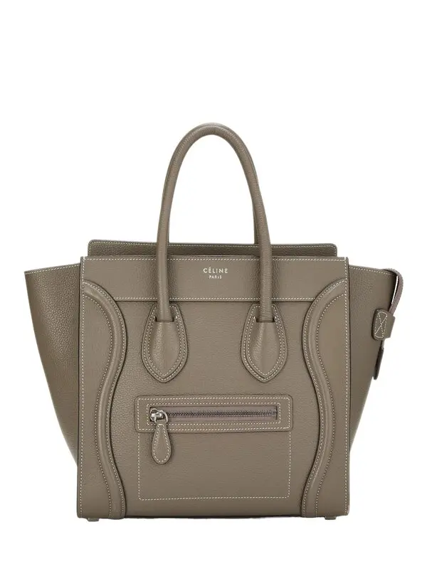 Celine Luggage Tote Drummed Calfskin - Grey