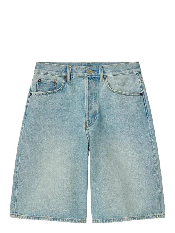 Cos Longline Denim Shorts - Light Blue