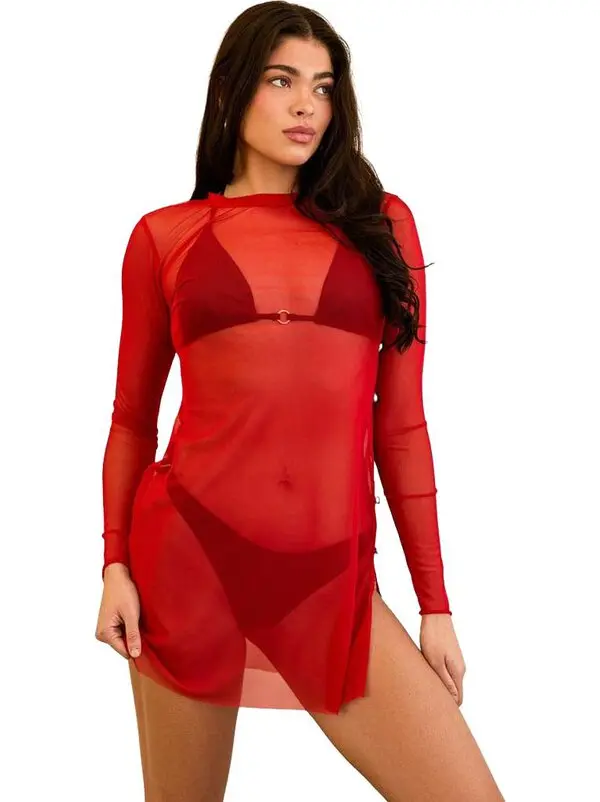 DIPPIN DAISY'S Long Sleeve Mesh Dress - Poppy