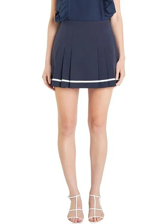 English Factory Pleated Skort - Navy