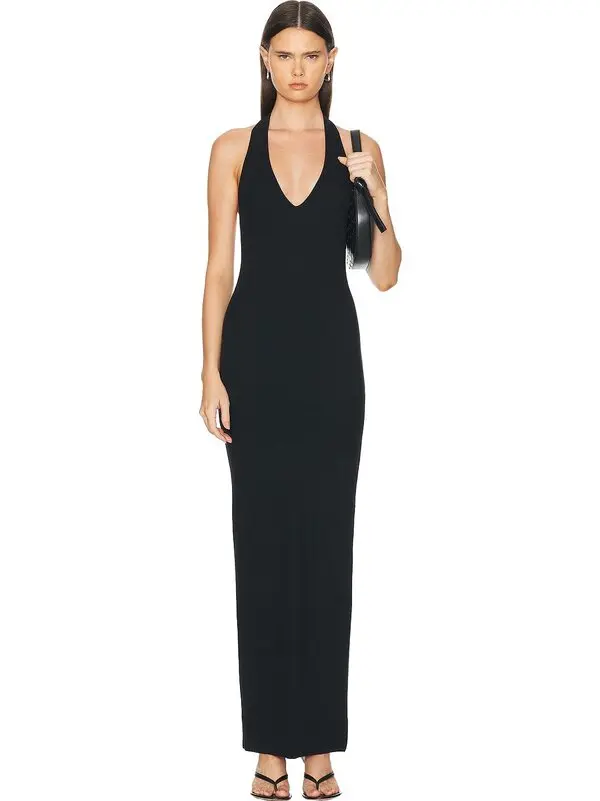 Eterne Halter Maxi Dress - Black