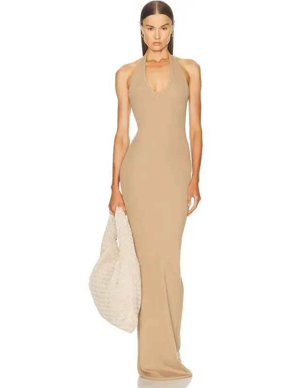Eterne Halter Maxi Dress - Taupe