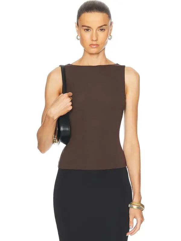 L'academie Marianna Cyra Top - Chocolate Brown