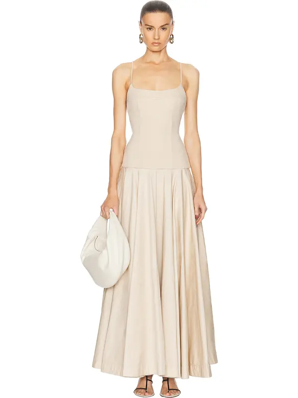 L'academie Marianna Laure Maxi Dress - Light Beige