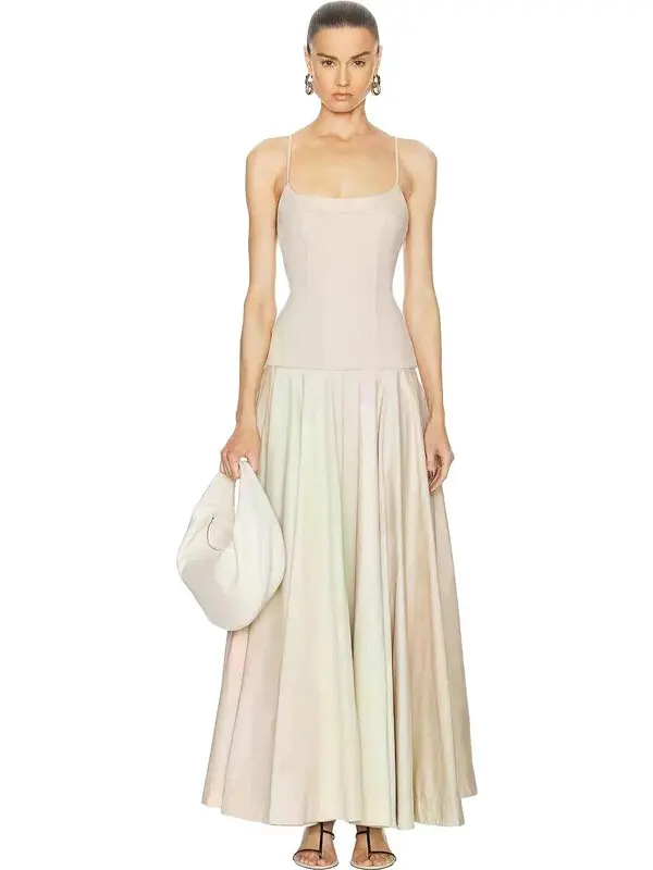 L'academie Marianna Laure Maxi Dress - Light Beige
