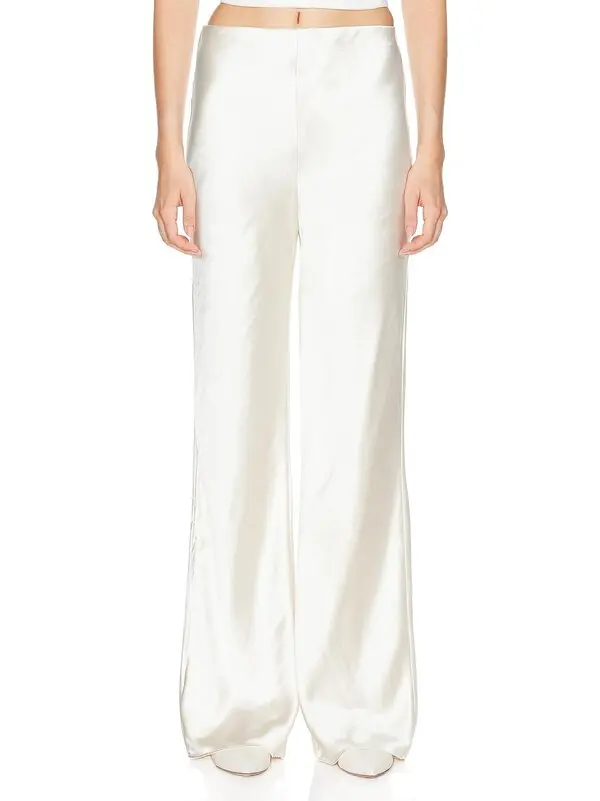 L'academie Etienne Pant In Metallic Neutral - Ivory