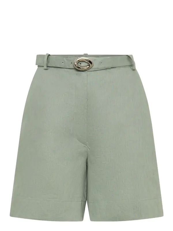 NICHOLAS Lavinia Linen Shorts - Green