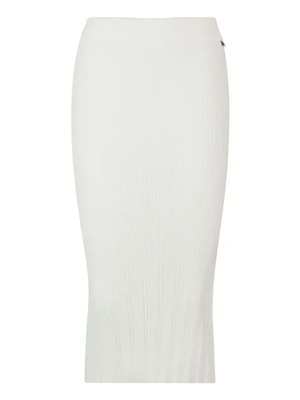 Hugo Ribbed-knit Tube Skirt - White