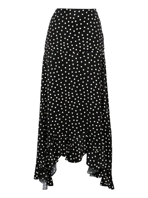 Stella McCartney Asymmetric Polka-dot Maxi Skirt - Black