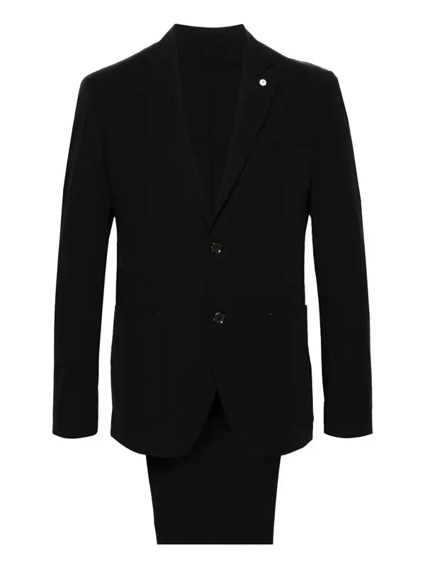 LUIGI BIANCHI MANTOVA Single-breasted Stretch Suit - Black