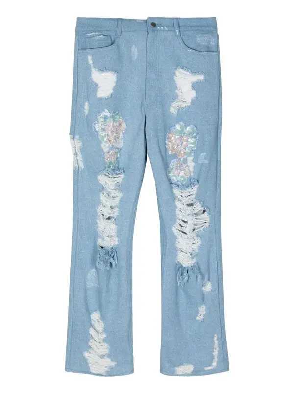 Collina Strada Sequin-embellished Jeans - Blue