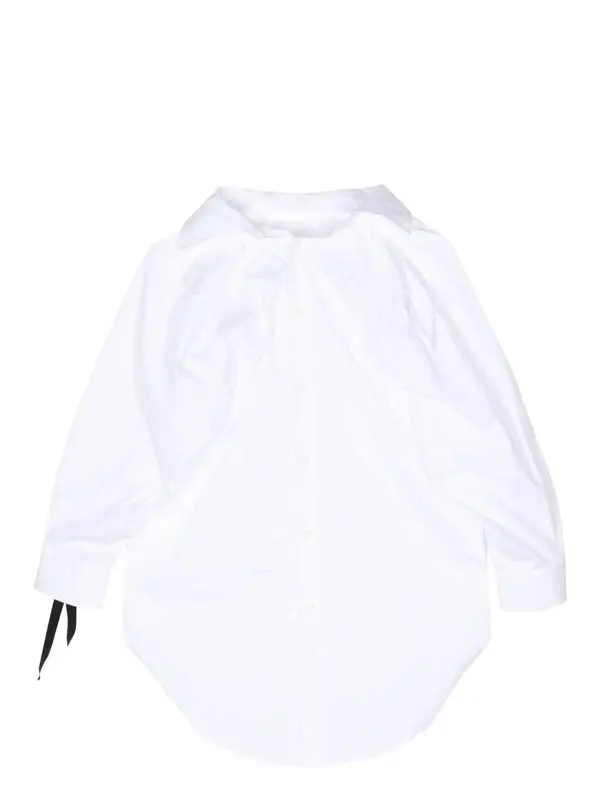 MARINA YEE Draped Cotton-poplin Shirt - White