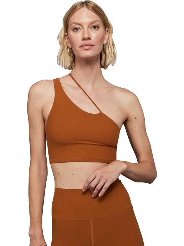 Carbon38 One Shoulder Convertible Bra Top In Melt - Caramel Cafe