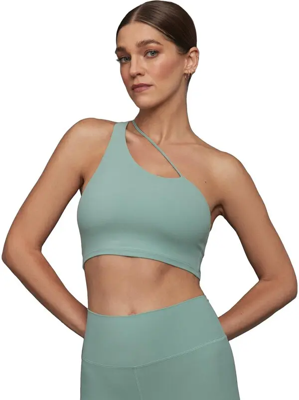 Carbon38 One Shoulder Convertible Bra Top In Melt - Granite Green