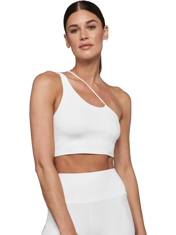 Carbon38 One Shoulder Convertible Bra Top In Melt - White