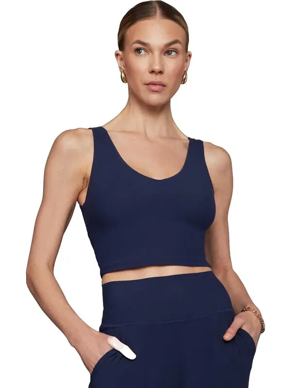 Carbon38 V-neck Longline Bra In Melt - Navy Blazer