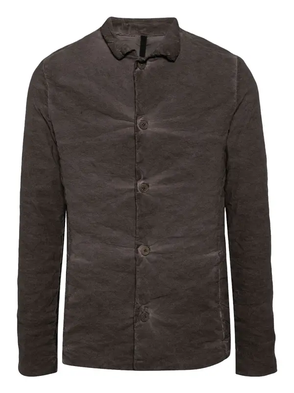 POÈME BOHÉMIEN Single-breasted Crinkled Shirt Jacket - Brown