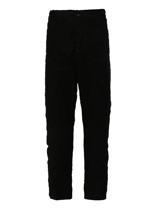 POÈME BOHÉMIEN Crinkled Slim-cut Trousers - Black