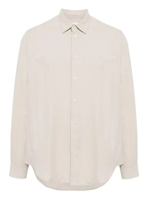 SAMSOE SAMSOE Saliam Fx Cotton Shirt - Neutrals