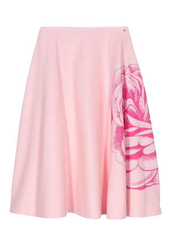Marni Floral-print Cotton Skirt - Pink