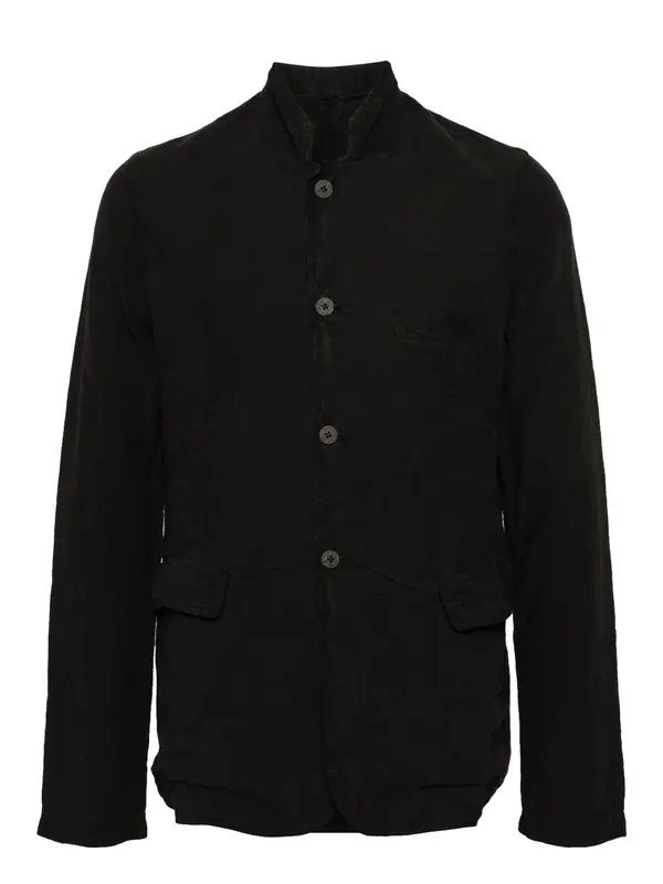 POÈME BOHÉMIEN Linen Shirt Jacket - Black