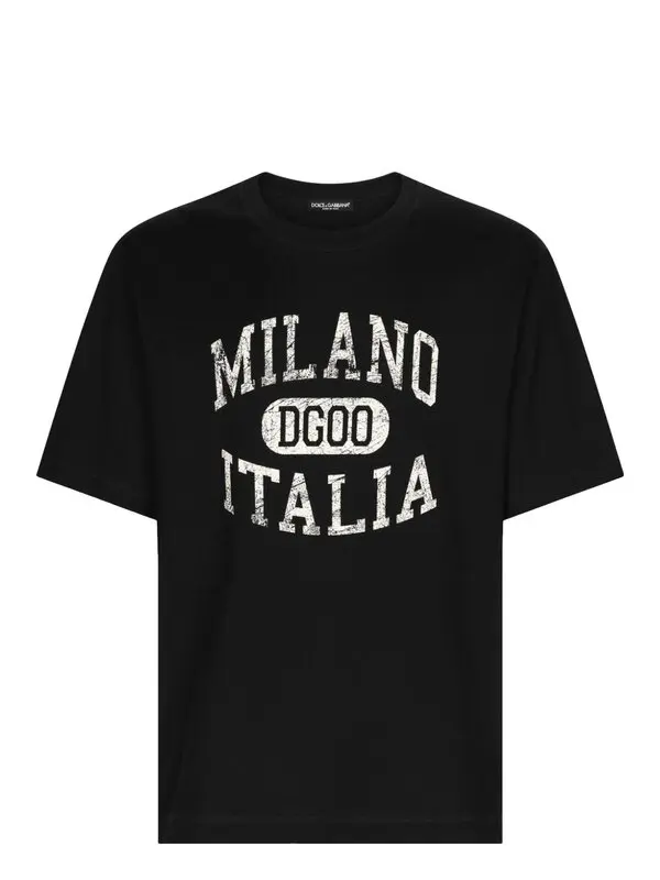 Dolce & Gabbana Dg Logo-print Cotton T-shirt - Black