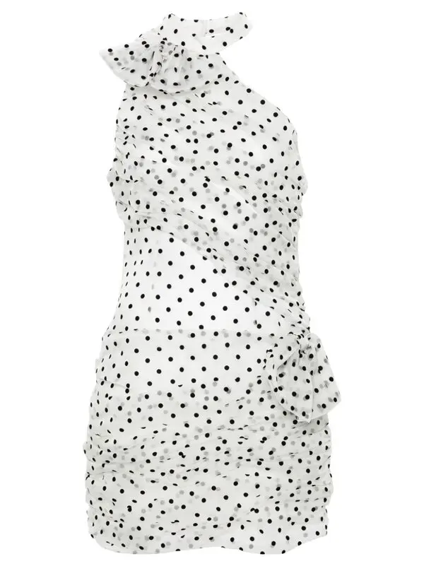 Alessandra Rich Polka-dot Mini Dress - White