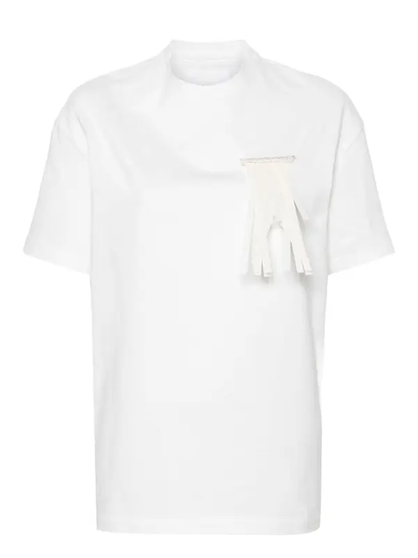 JIL SANDER Brooch-detailed T-shirt - White
