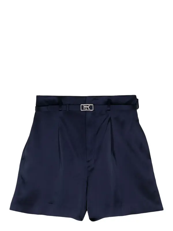 Ralph Lauren Belted Satin Shorts - Blue