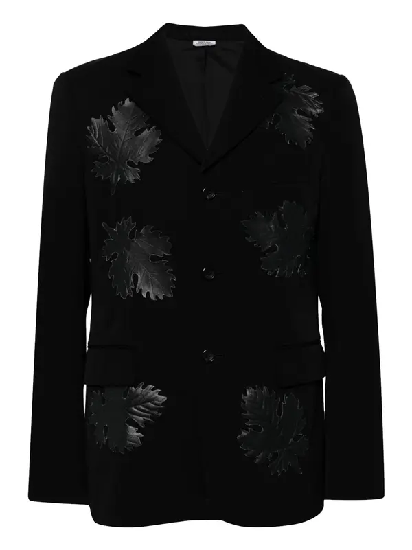 Comme Des Garçons Leaf-appliqué Blazer - Black