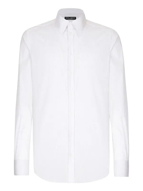 Dolce & Gabbana Striped Poplin Shirt - White