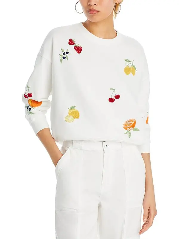 Aqua Fruit Embroidered Sweatshirt - White