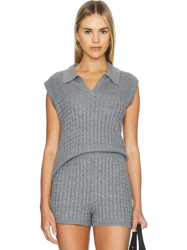 L'academie By Marianna Eliana Knit Vest - Grey