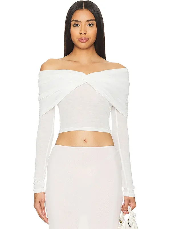 SNDYS Madrid Off-shoulder Top - White