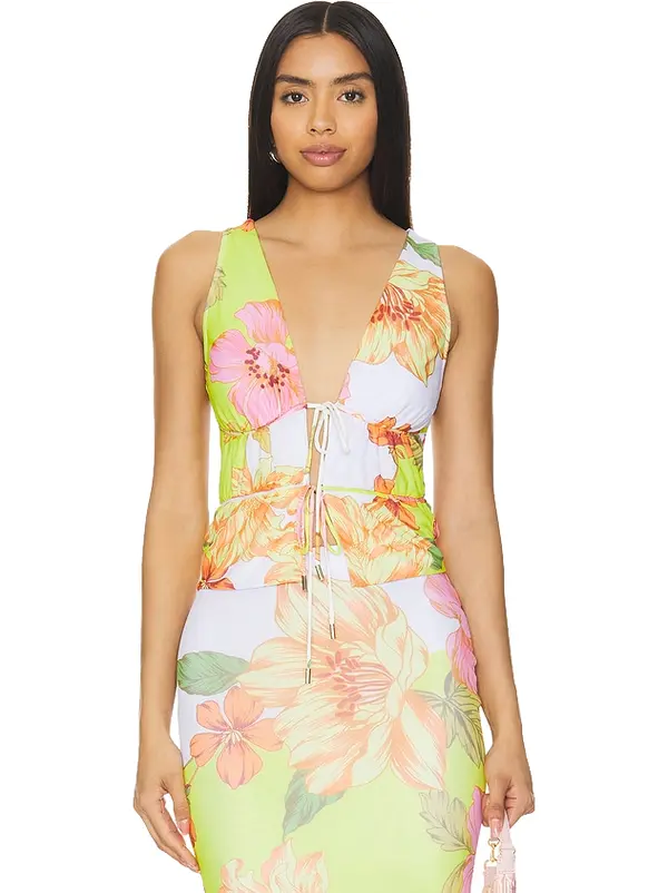 AFRM Mirna Top - Color Block Floral