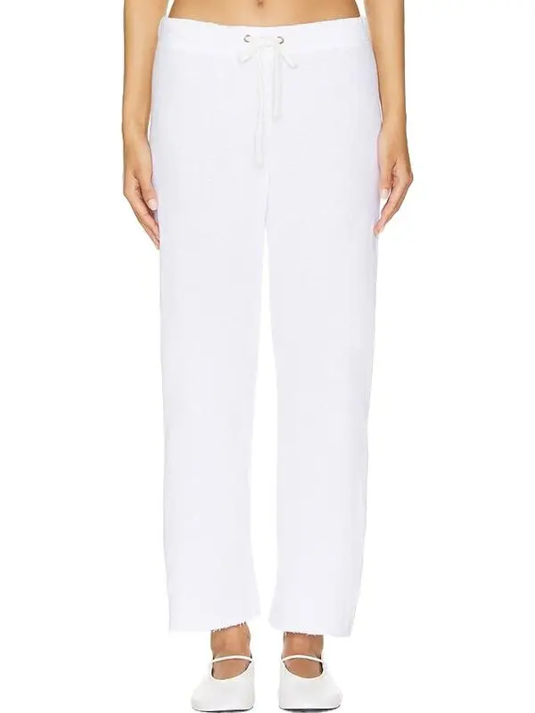 JAMES PERSE Drawstring Sweatpants With Frayed Hem - White