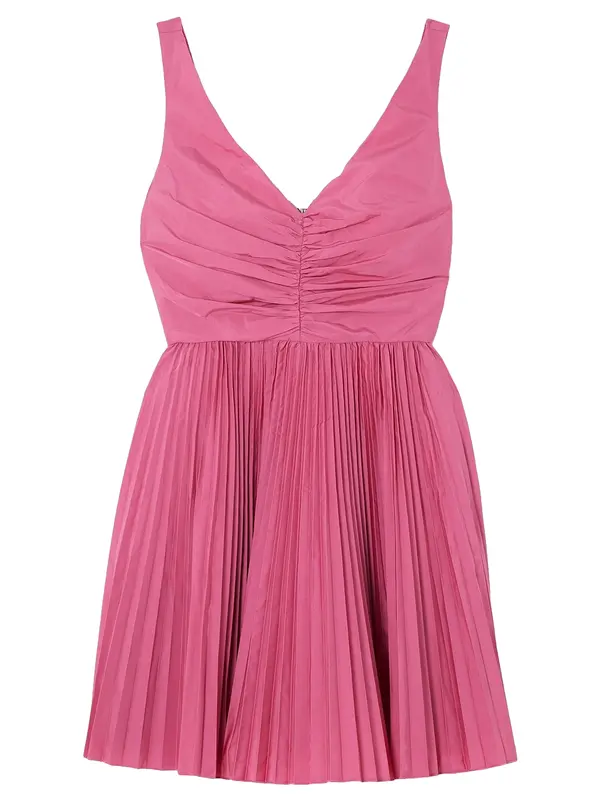 Red Valentino Gathered Pleated Taffeta Mini Dress - Pink