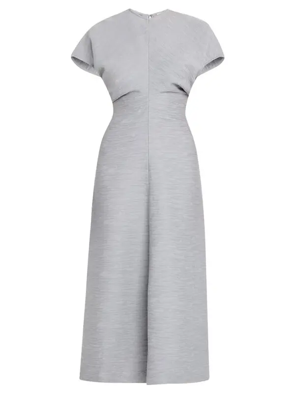 TOTÊME Crinkle Effect Ankle Grazing Dress - Lightpastel Blue