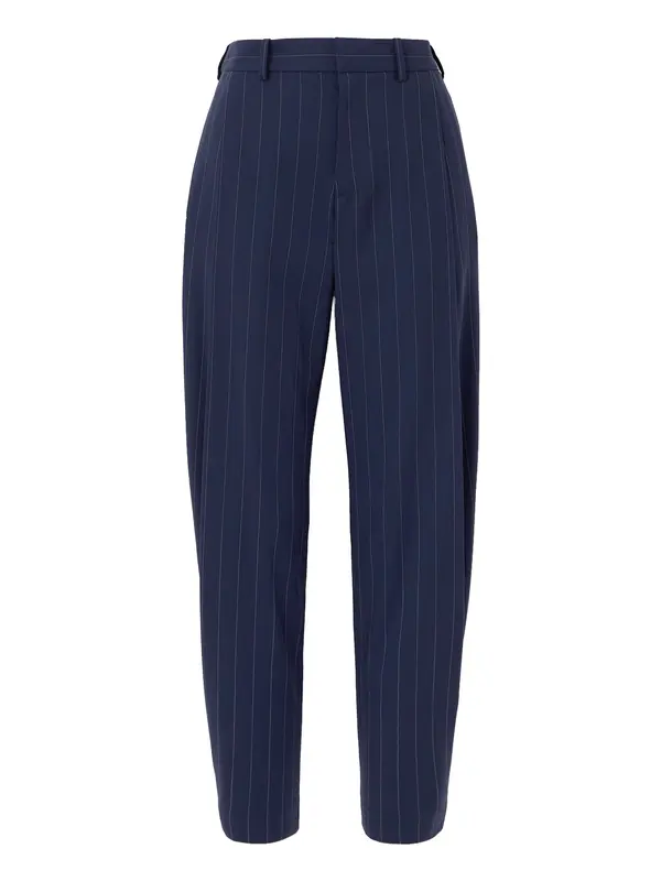 Ralph Lauren Cassidy Striped Wool-twill Pants - Blue