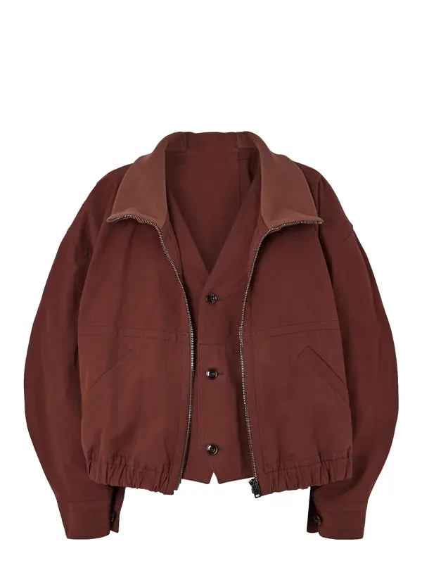 LEMAIRE Oversized Layered Jacket - Brown