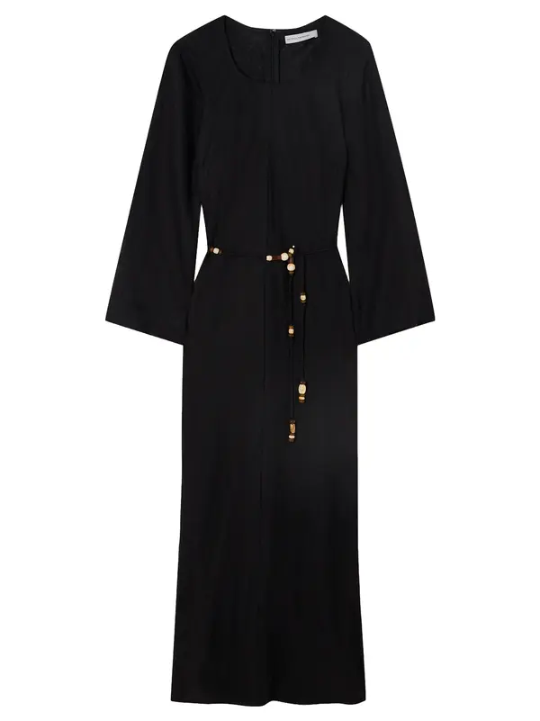 Faithfull The Brand Galea Bead-embellished Linen Maxi Dress - Black