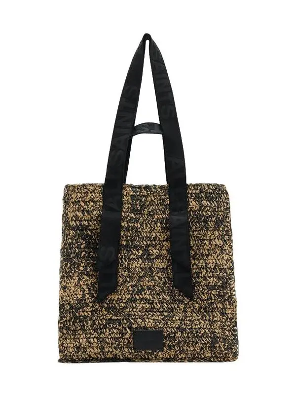 ALLSAINTS Lullah Straw Tote Bag - Biscuit/black