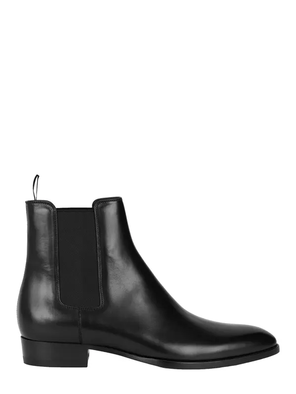 Saint Laurent Wyatt 30 Leather Chelsea Boots - Black