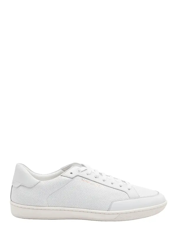 Saint Laurent Sl10 Panelled Leather Sneakers - White