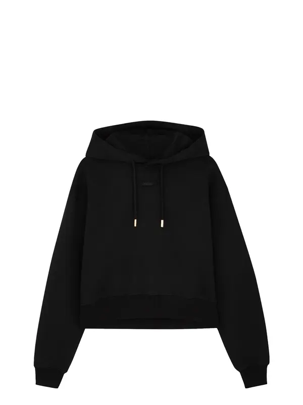 Jacquemus Le Hoodie Gros Grain Cotton Sweatshirt - Black