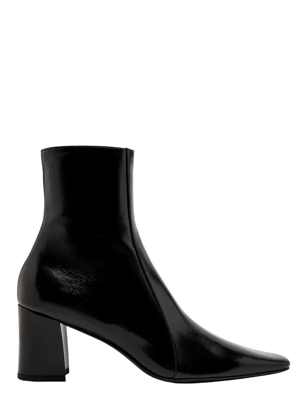 Saint Laurent Rainer 75 Patent Leather Ankle Boots - Black