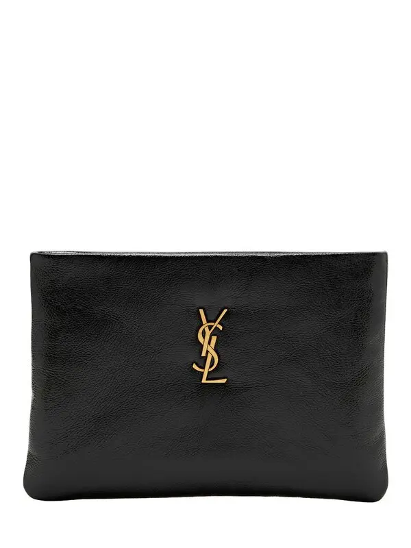 Saint Laurent Calypso Small Patent Leather Pouch - Black