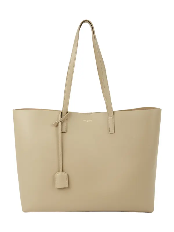 Saint Laurent East West Grained Leather Tote - Beige