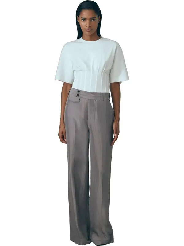 ATELIER Sofia Wide Leg Trousers - Grey
